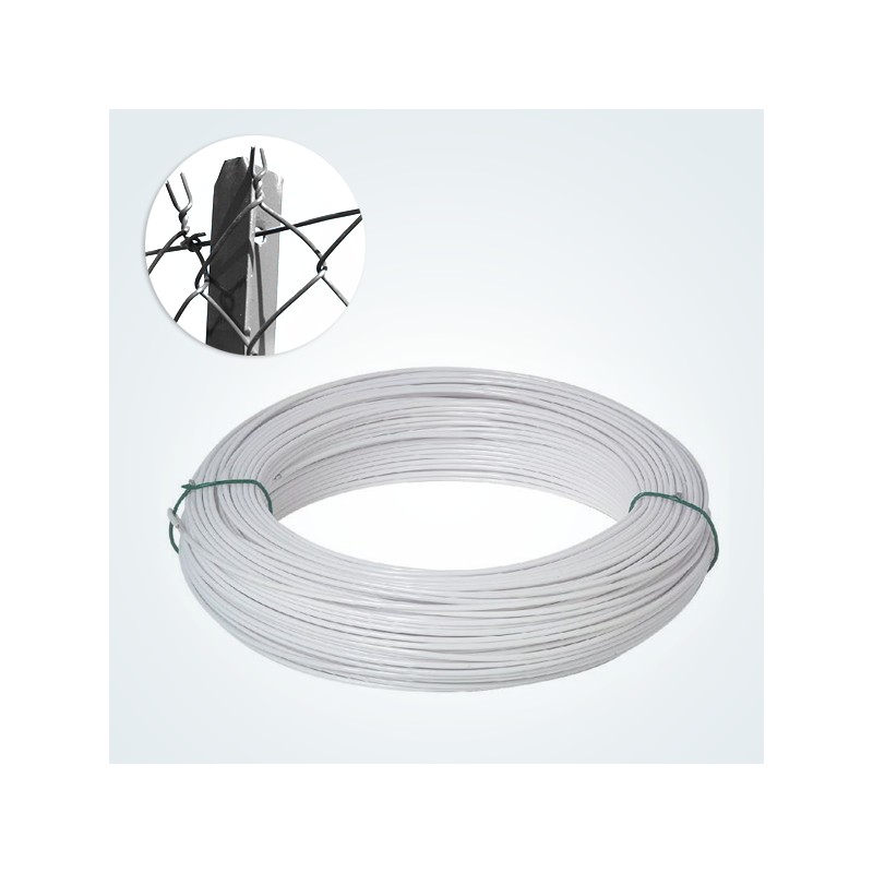Fil de tension Blanc pour pose de clôture grillage en rouleau Fil de tension Blanc pour pose de clôture grillage en rouleau